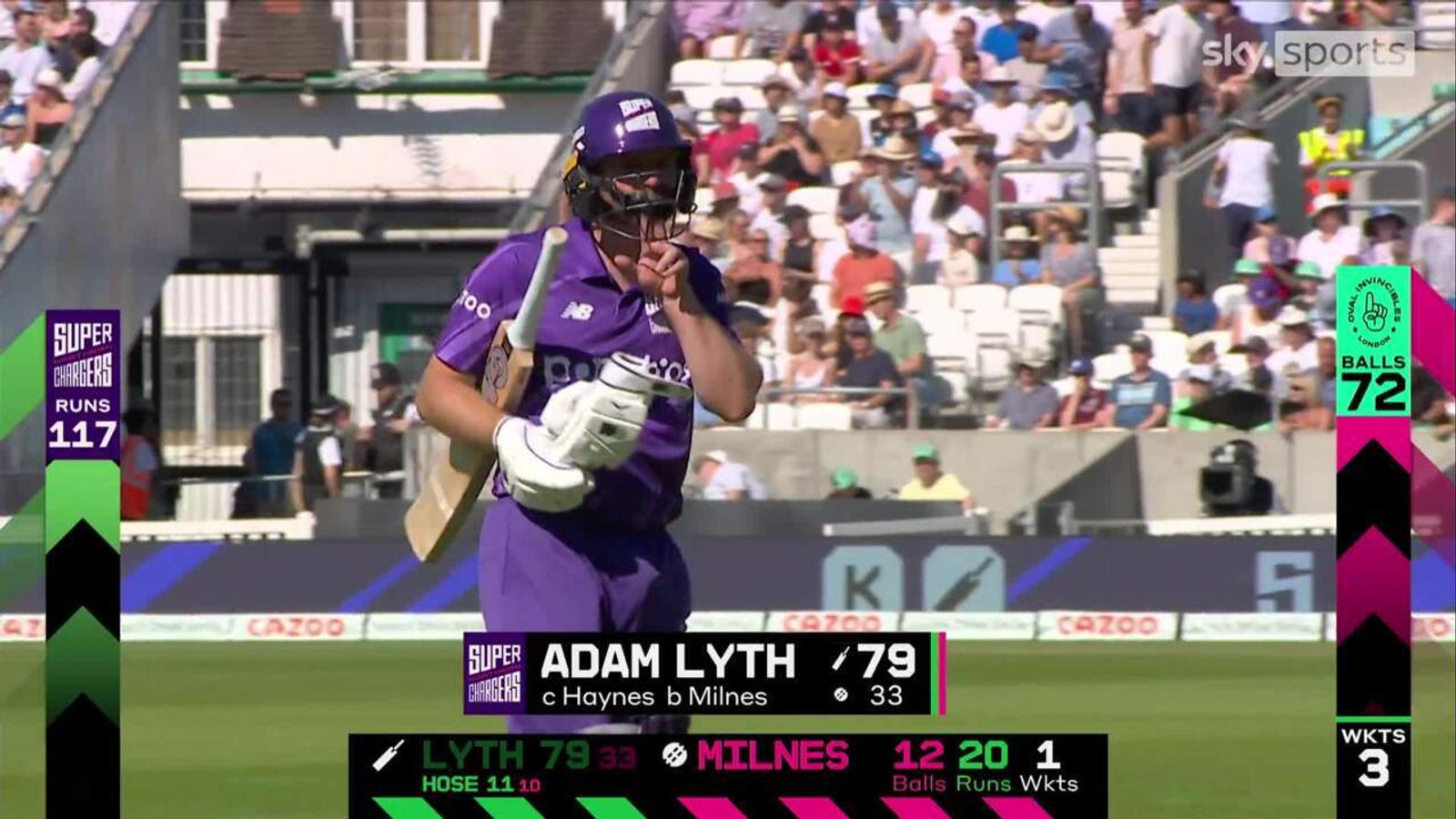 Adam Lyth dismissed after brilliant 79 | Cricket News | Sky Sports