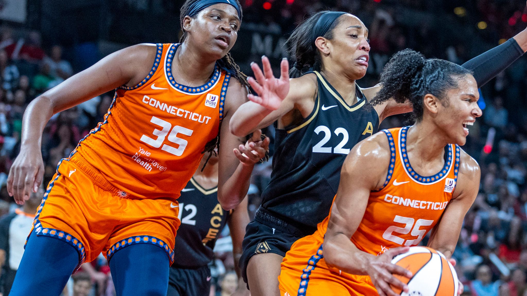Las Vegas Aces 67-64 Connecticut Sun: A'ja Wilson inspires hosts to win ...