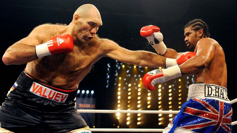 OTD: David Haye v Nikolai Valuev | Hayemaker tames huge giant! | Video ...