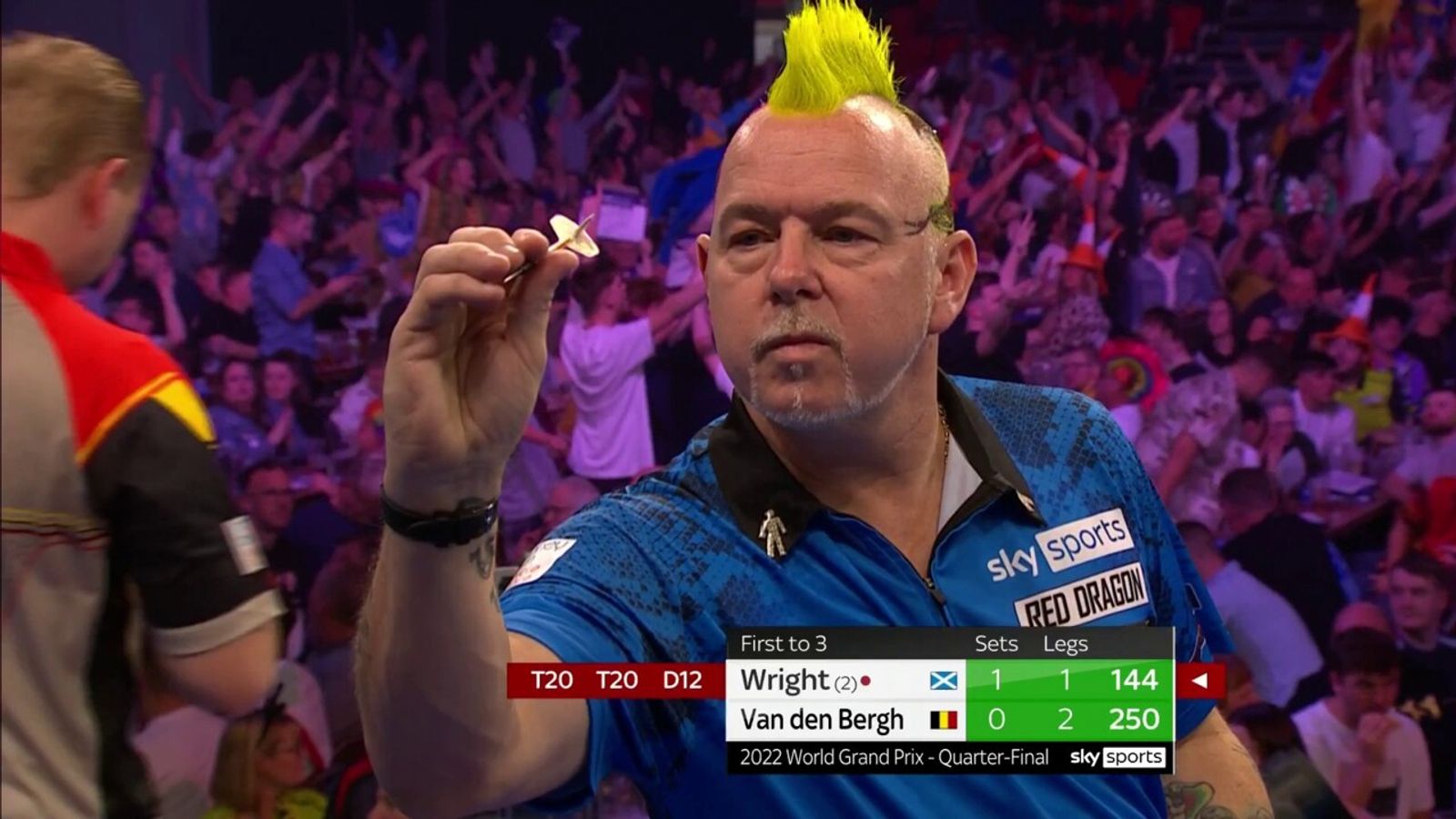 Peter Wright's hits cool 144 to level up set | Darts News | Sky Sports