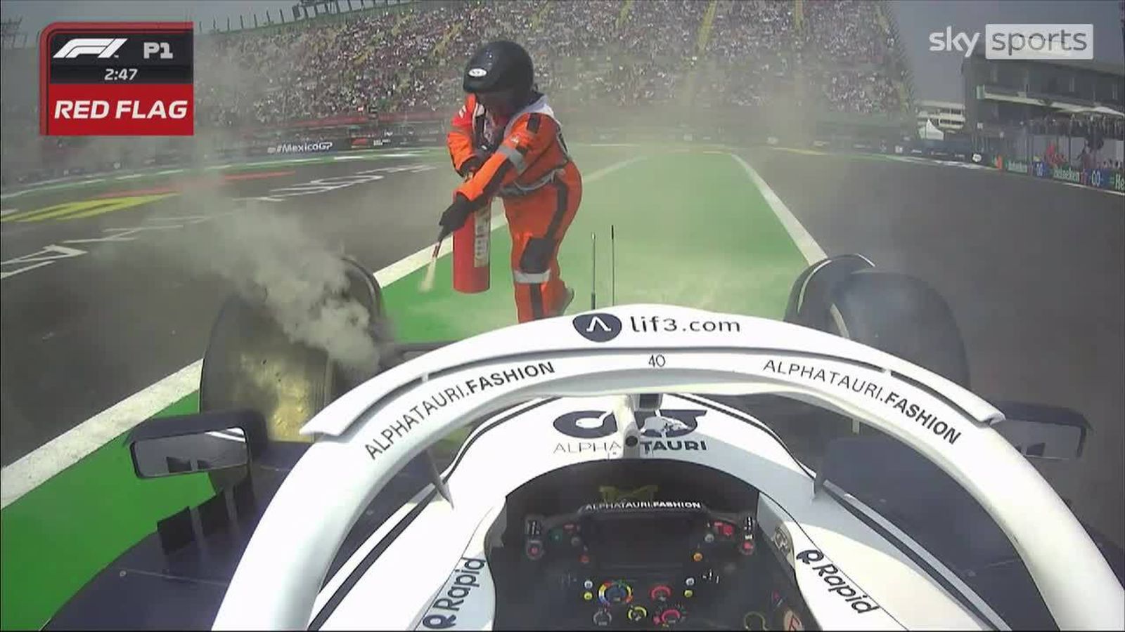 Another red flag in P1 as Liam Lawson's brakes are on fire | F1 News ...