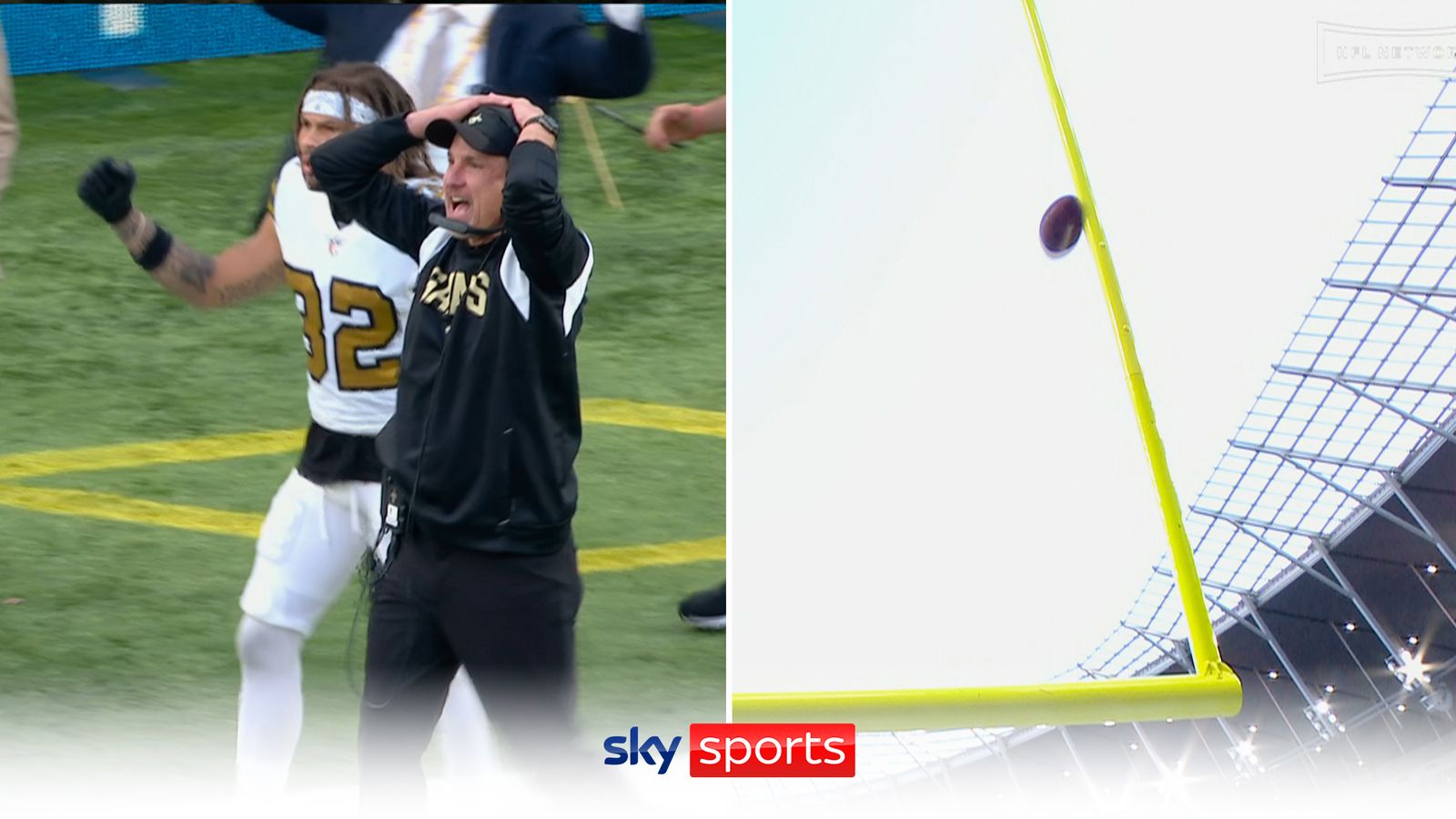 Double doink! Will Lutz field goal hits post AND bar to deny Saints in ...