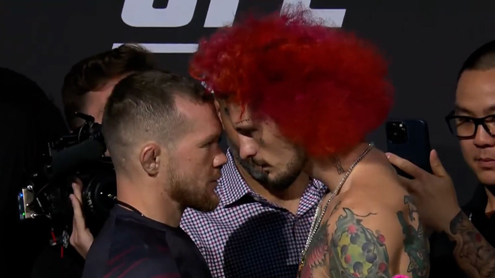 Petr Yan shoves Sean O'Malley during fiery UFC face-off! | WWE News ...