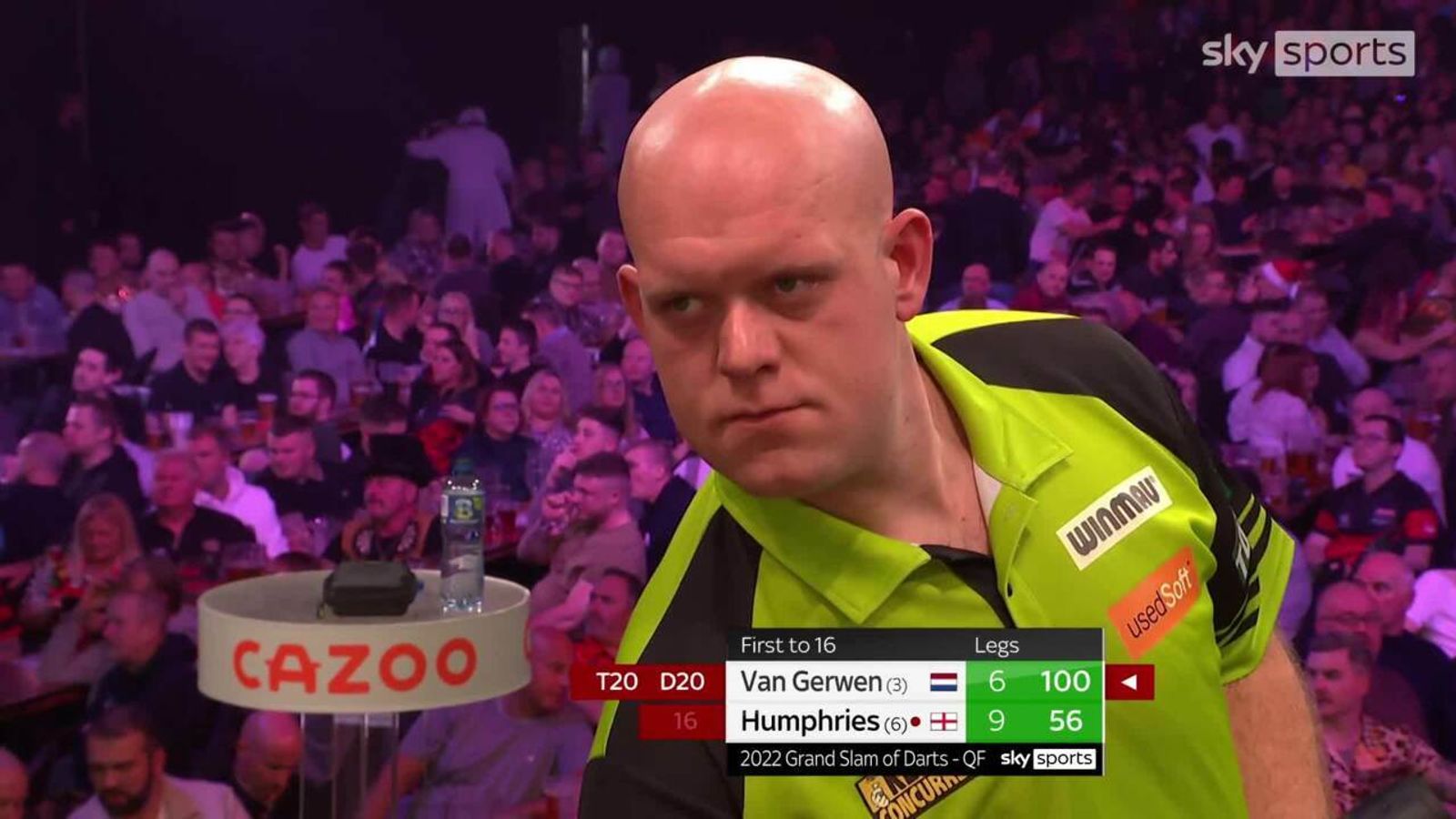 Michael van Gerwen breaks Luke Humphries throw with ton finish | Darts ...