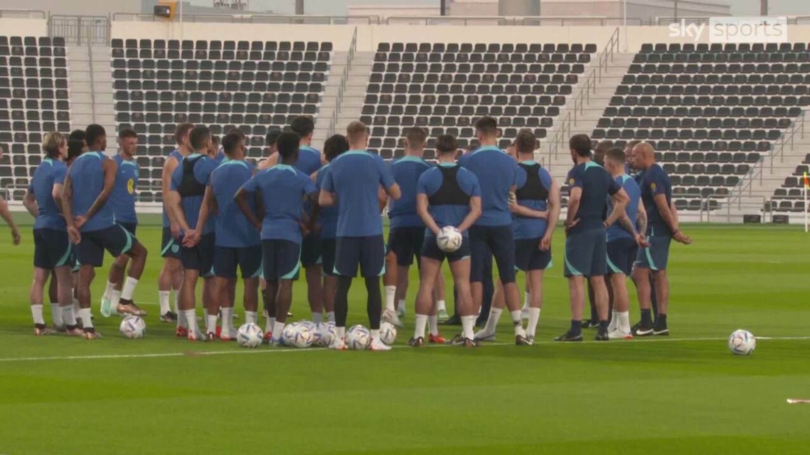 England train in Qatar | Walker, Phillips & Maddison take part ...