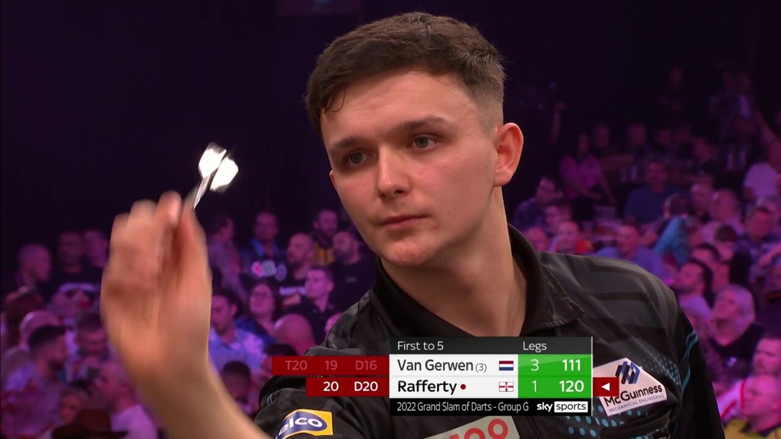 NathanRafferty takes out brilliant 120 against Michael Van Gerwen ...