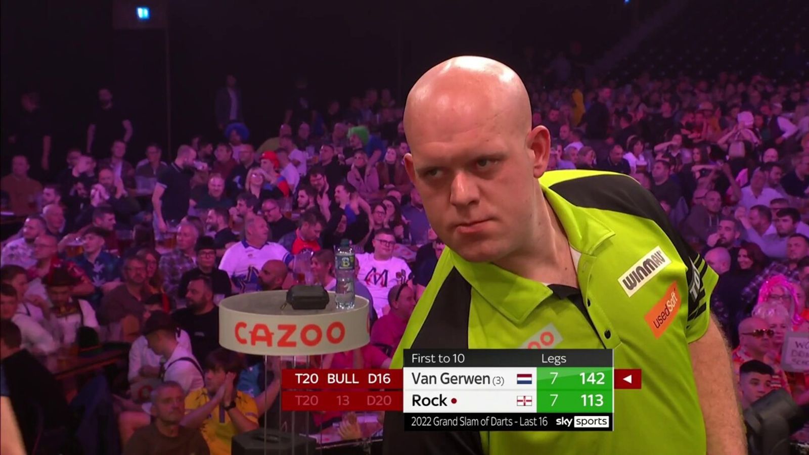Michael Van Gerwen hits incredible 142 to lead at the Grand Slam of ...