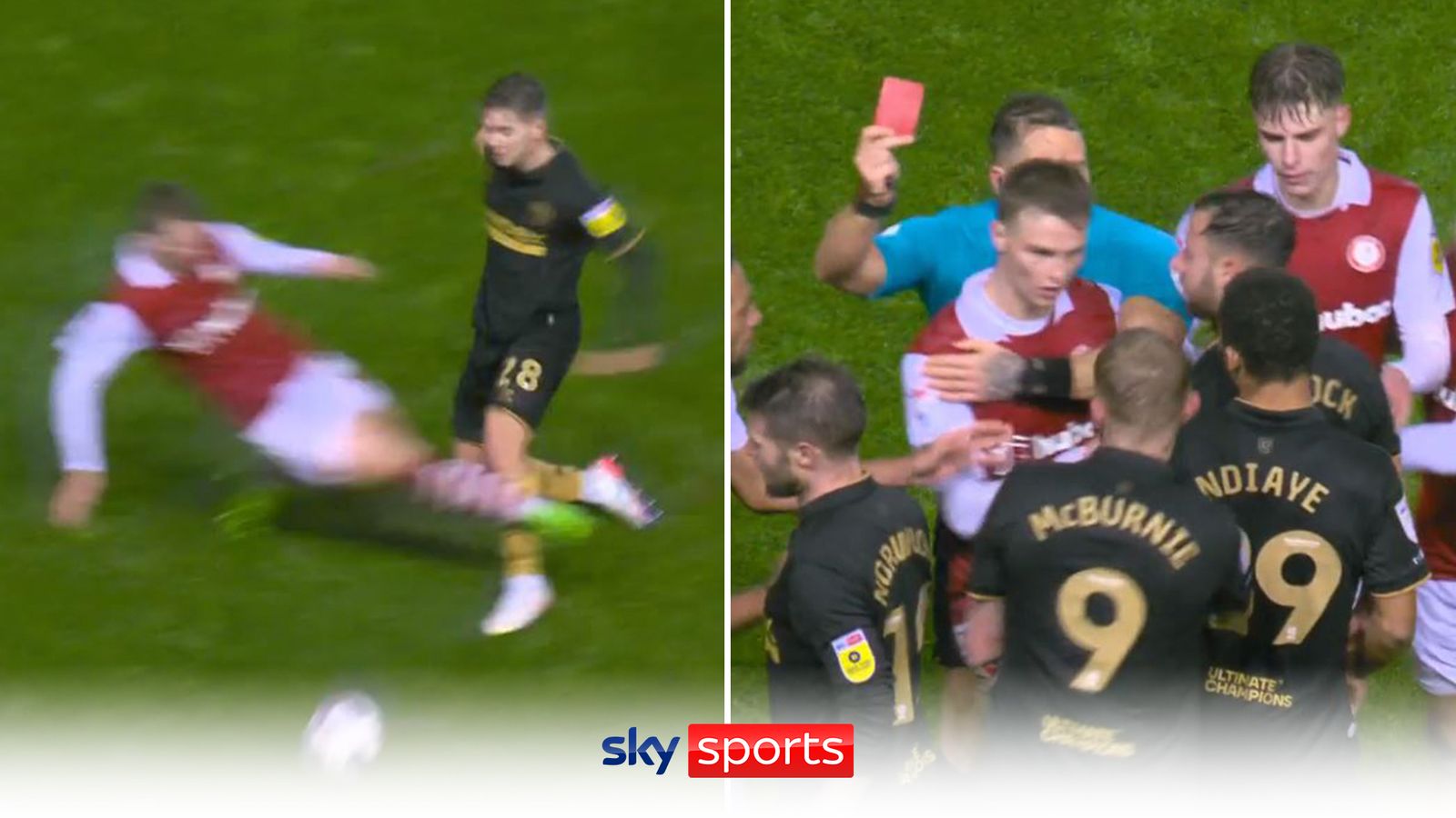 George Tanner sent off for horror tackle against Sheffield United ...