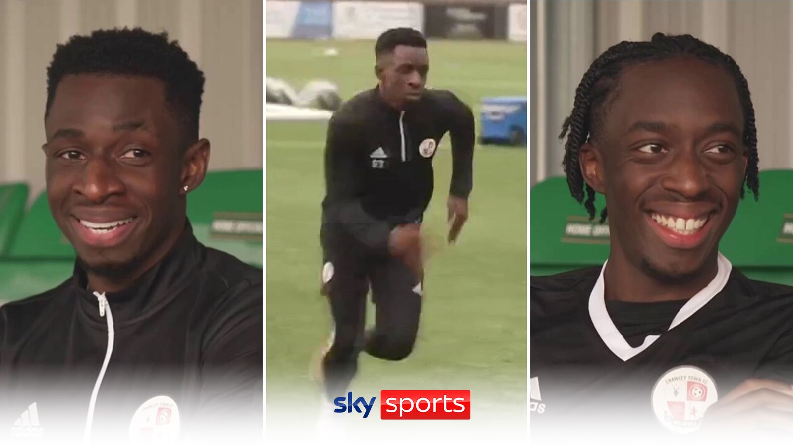 Sidemen's training session with Crawley Town: Tobi Brown (TBJZL) and brother Manny on training ...