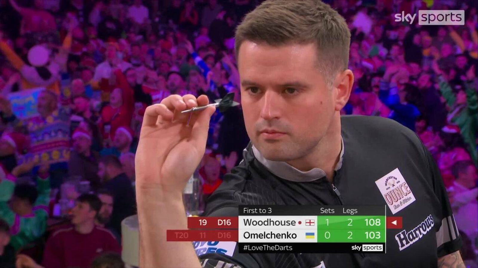 Luke Woodhouse wins second set thanks to 108 finish | Darts News | Sky ...