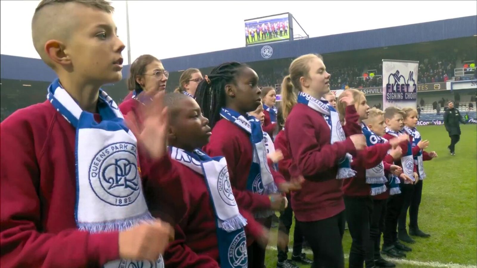 Fleet 2 bring the Christmas spirit to Loftus Road stadium | Football ...