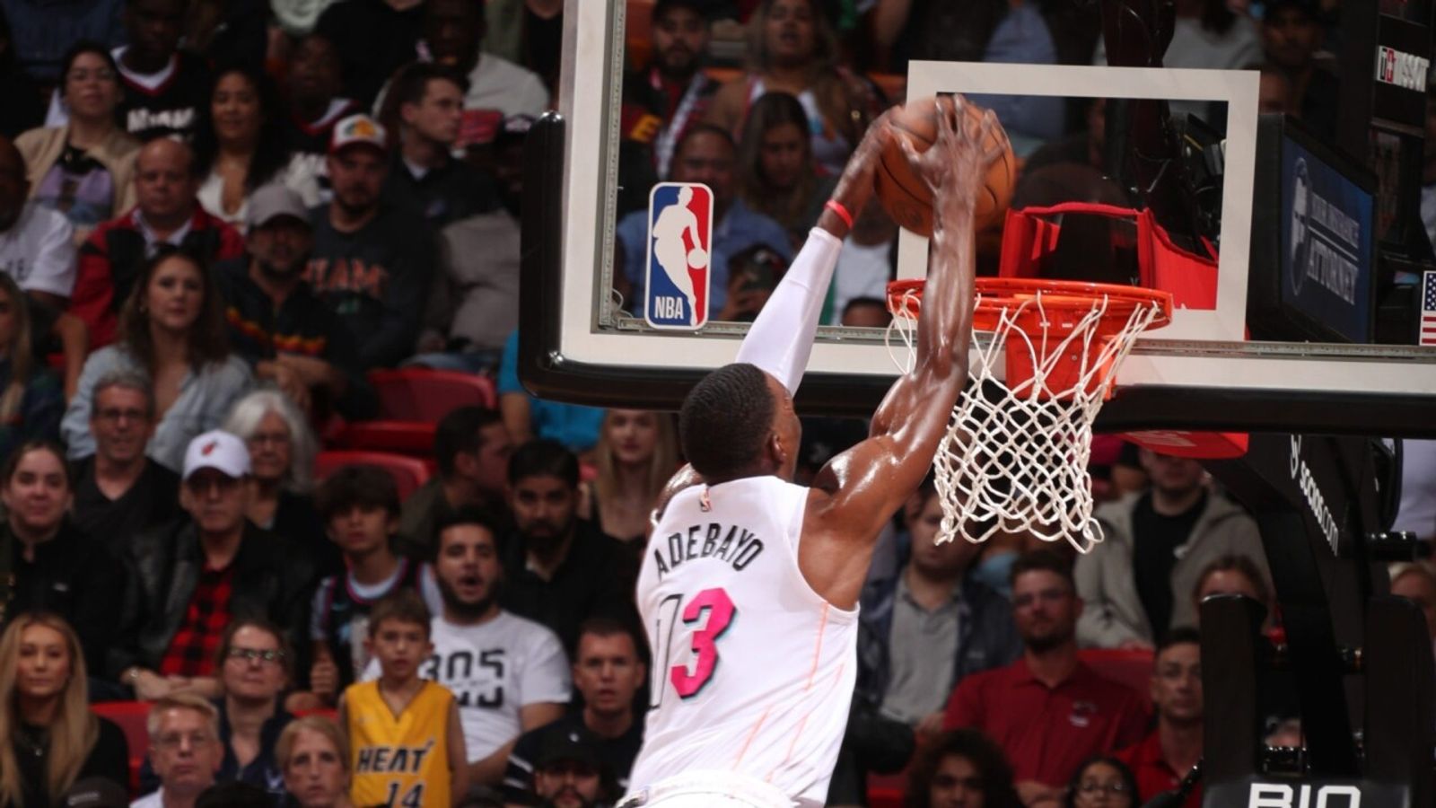 Bam Adebayo raises Miami Heat roof with emphatic alley-oop slam! | NBA ...