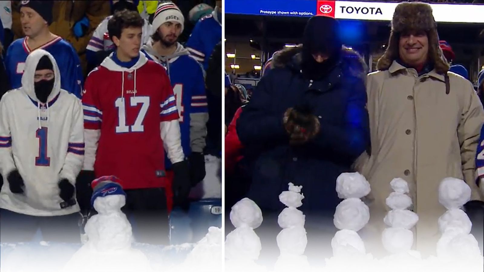 Snow chaos in NFL! Fans hurl 'ice balls', officials threaten point ...