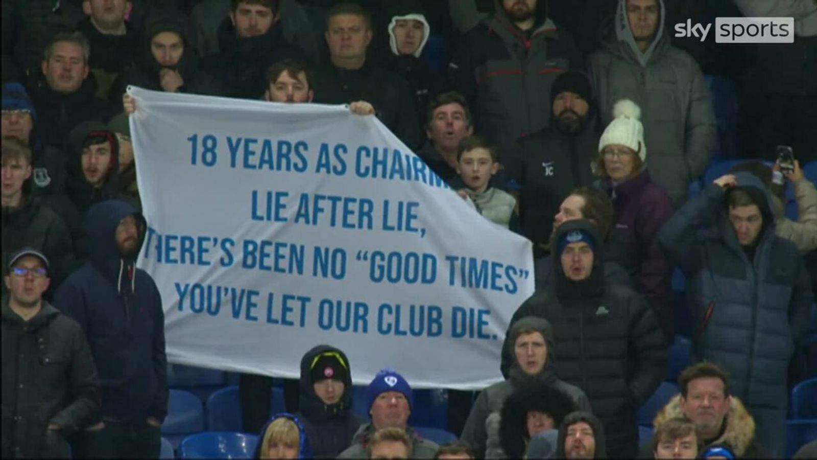 Sour scenes at Goodison Park after pivotal loss | Football News | Sky ...