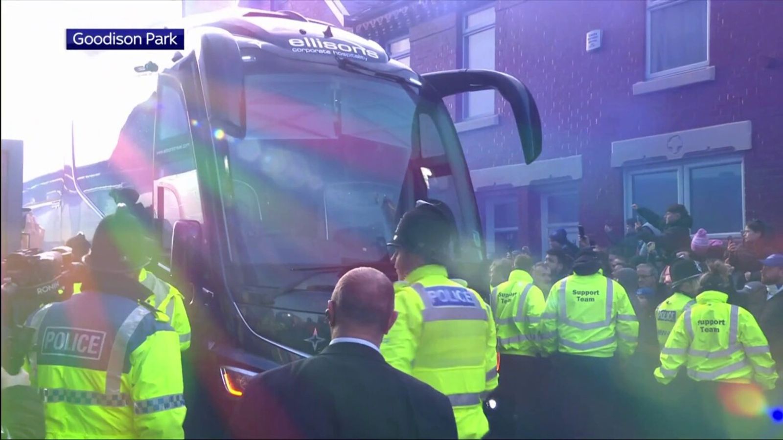 Everton team bus arrives under police escort | Football News | Sky Sports
