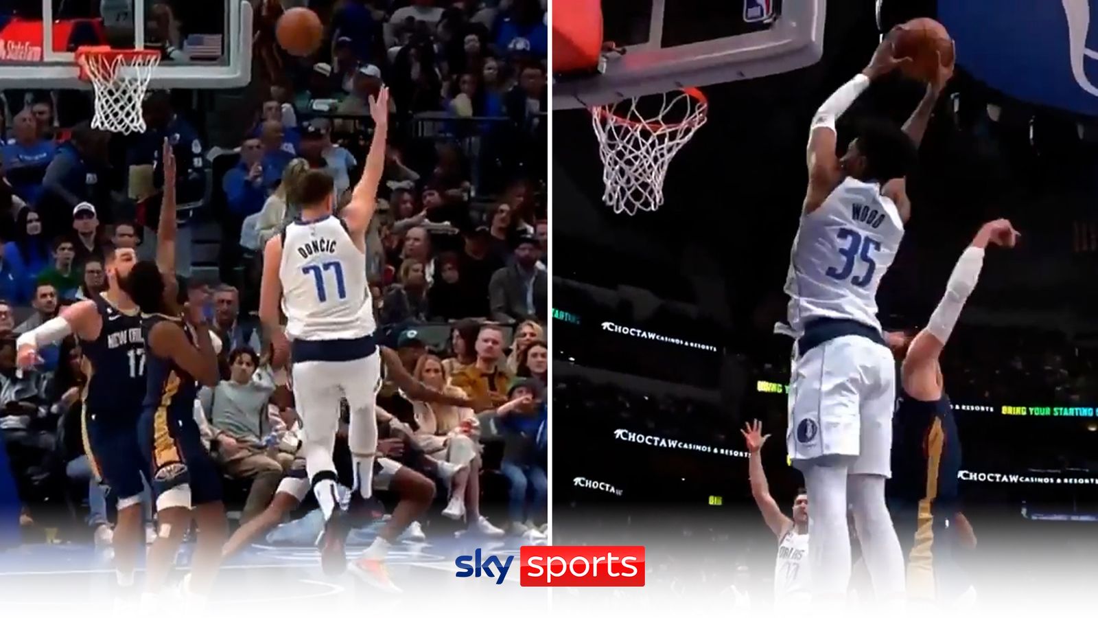 Dallas Mavericks' Luka Doncic makes incredible no look alley-oop pass! | NBA News | Sky Sports