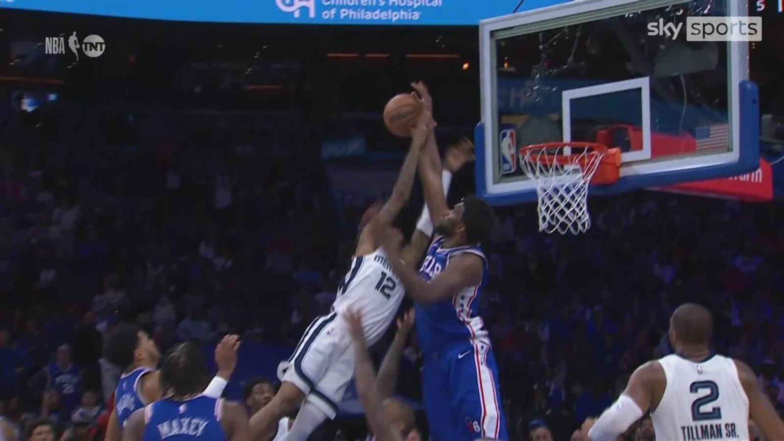 'This is elite!' | Joel Embiid's outstanding defensive block from Ja ...