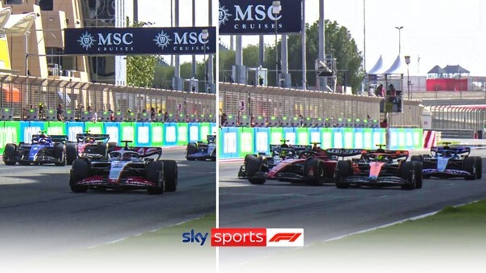 'What was that?' | Cars nearly collide in chaotic practice start | F1 ...