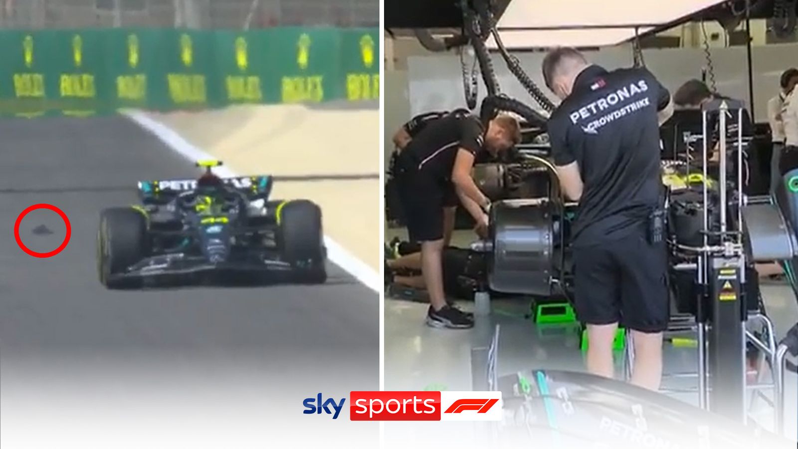 Trouble for Lewis Hamilton? W14 in pits after losing body work | F1 ...