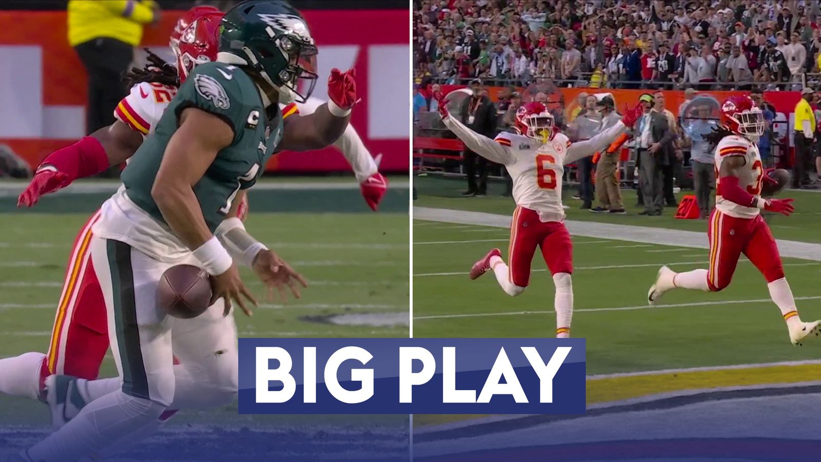 Nick Bolton hits Jalen Hurts with a fumble-return touchdown | NFL News | Sky Sports