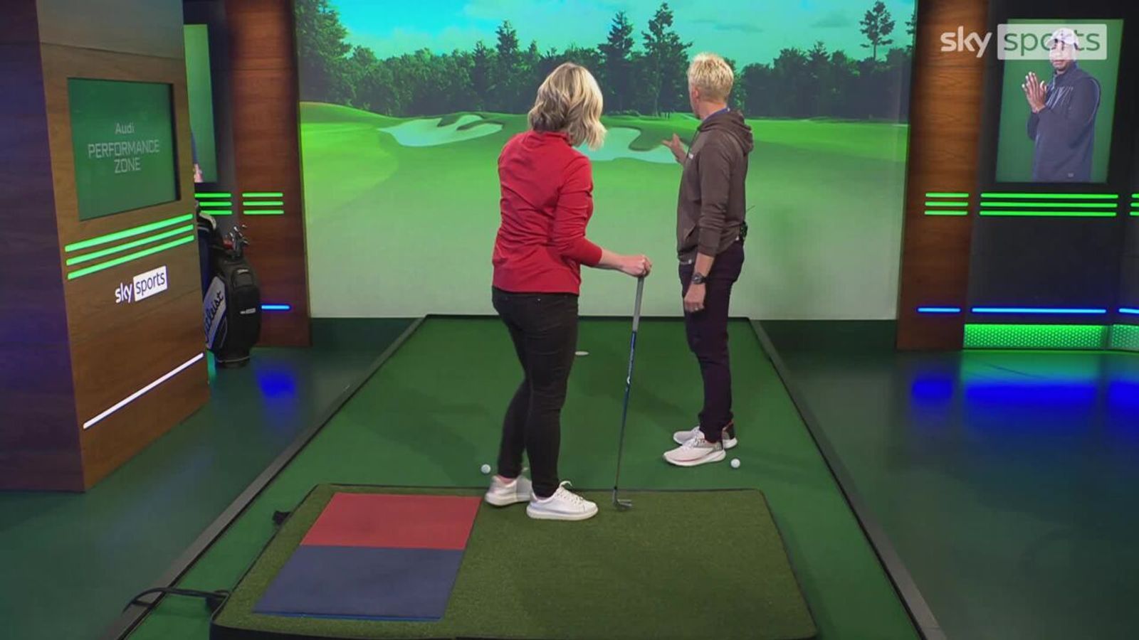 Sarah Stirk given golf lesson at the Audi Performance Zone! | Golf News ...