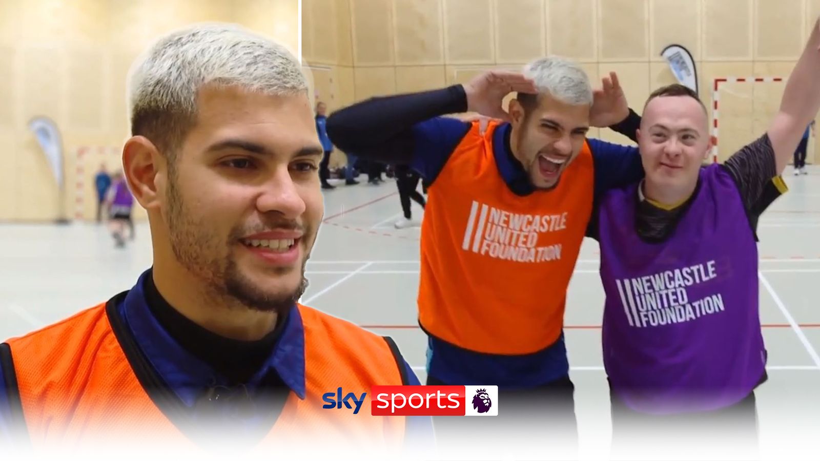 Bruno Guimaraes visits Newcastle United Foundation football team for ...