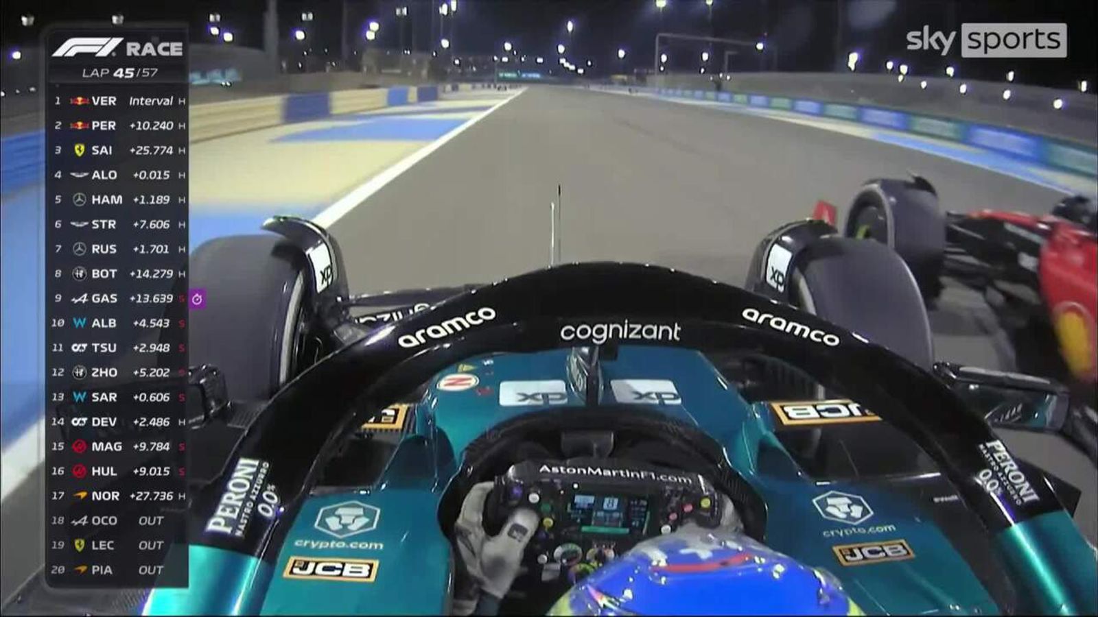 Fernando Alonso into podium places after dramatic Carlos Sainz overtake ...