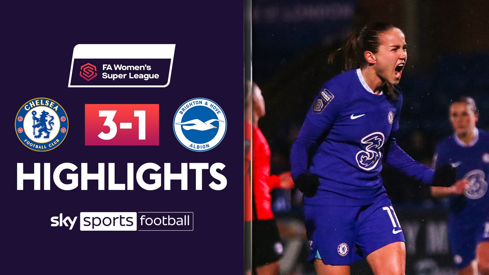 Chelsea 3-1 Brighton | Women's Super League highlights | Football News ...