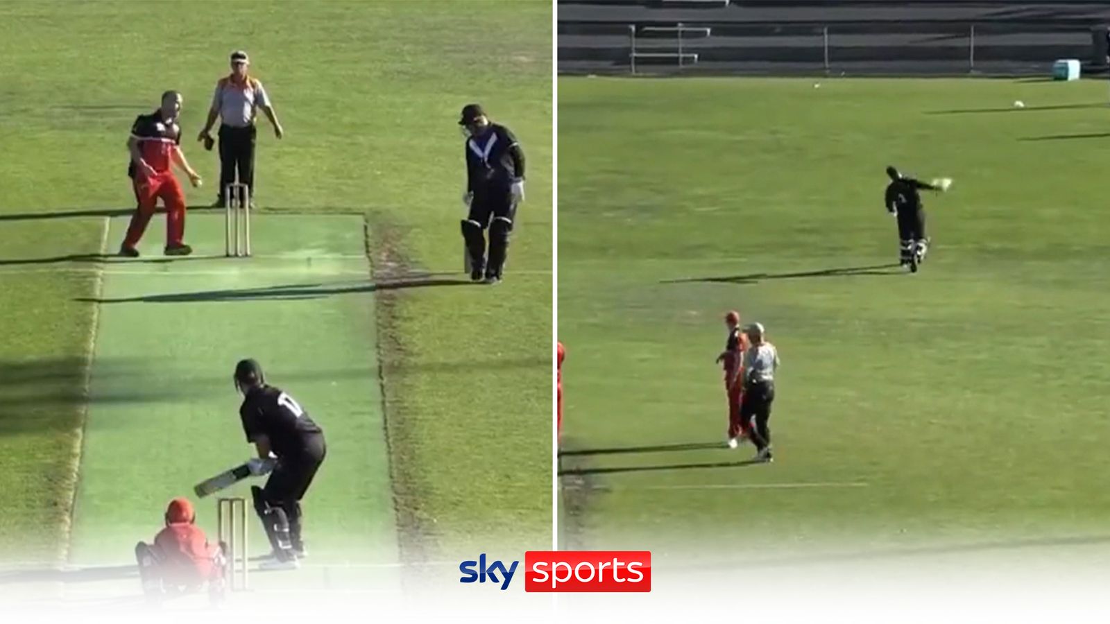 Furious batsman throws helmet and bat after 'Mankad' dismissal ...