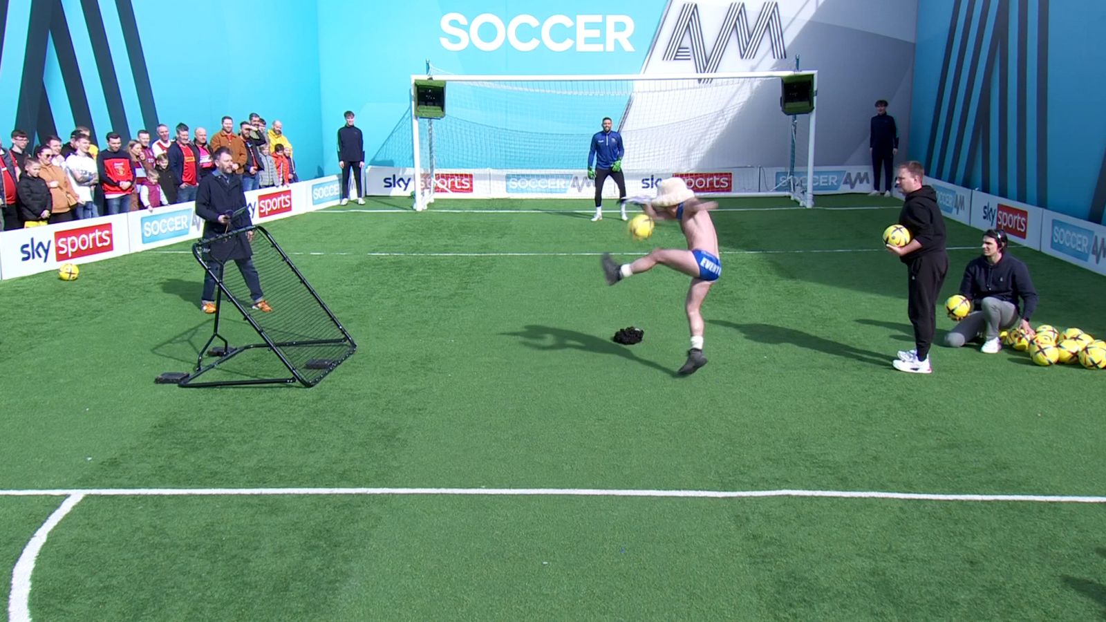 Oh no! Speedo Mick volleys ball into his own face! | Football News ...