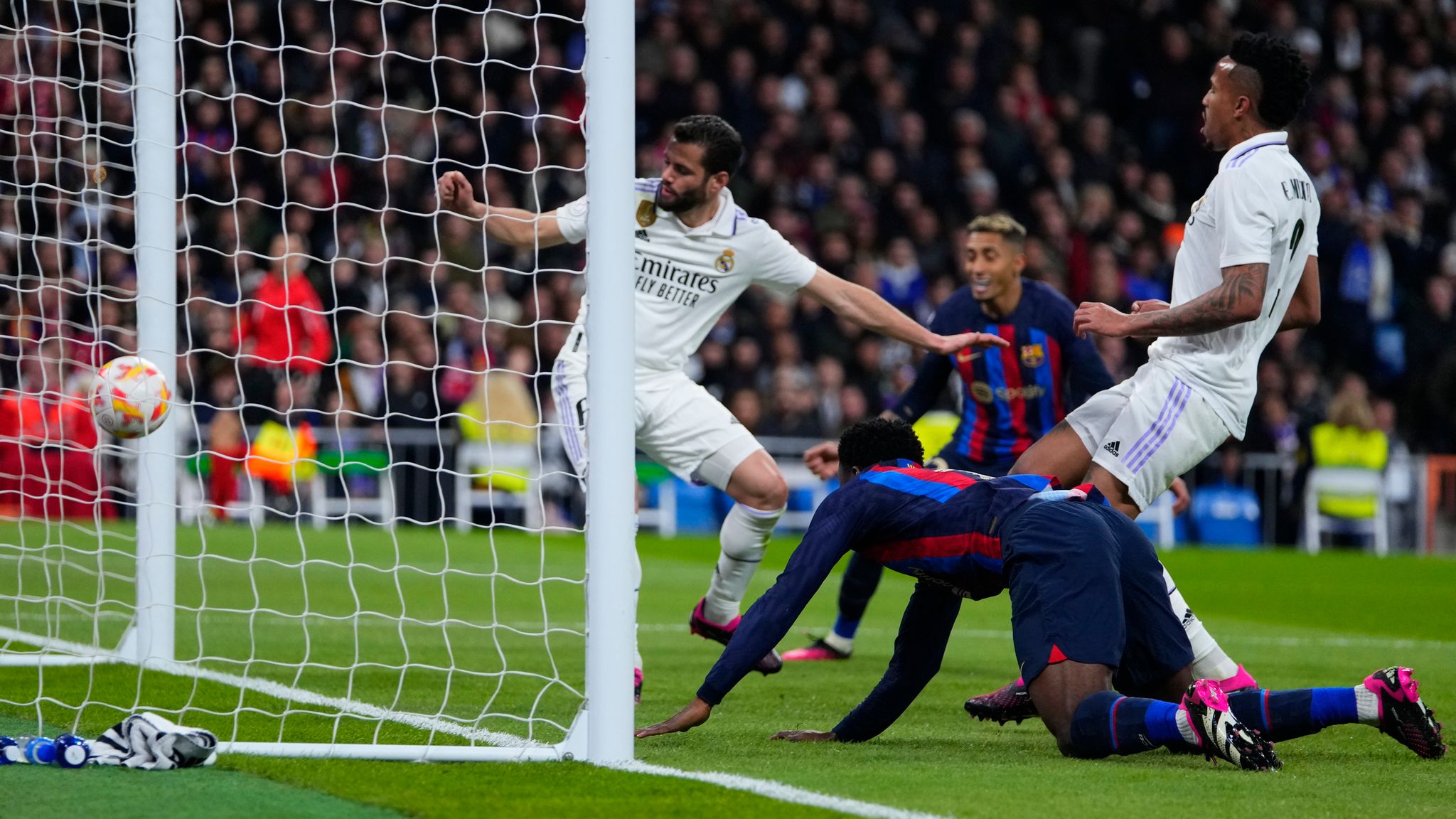 Real Madrid 0-1 Barcelona: Eder Militao own goal decides ill-tempered ...