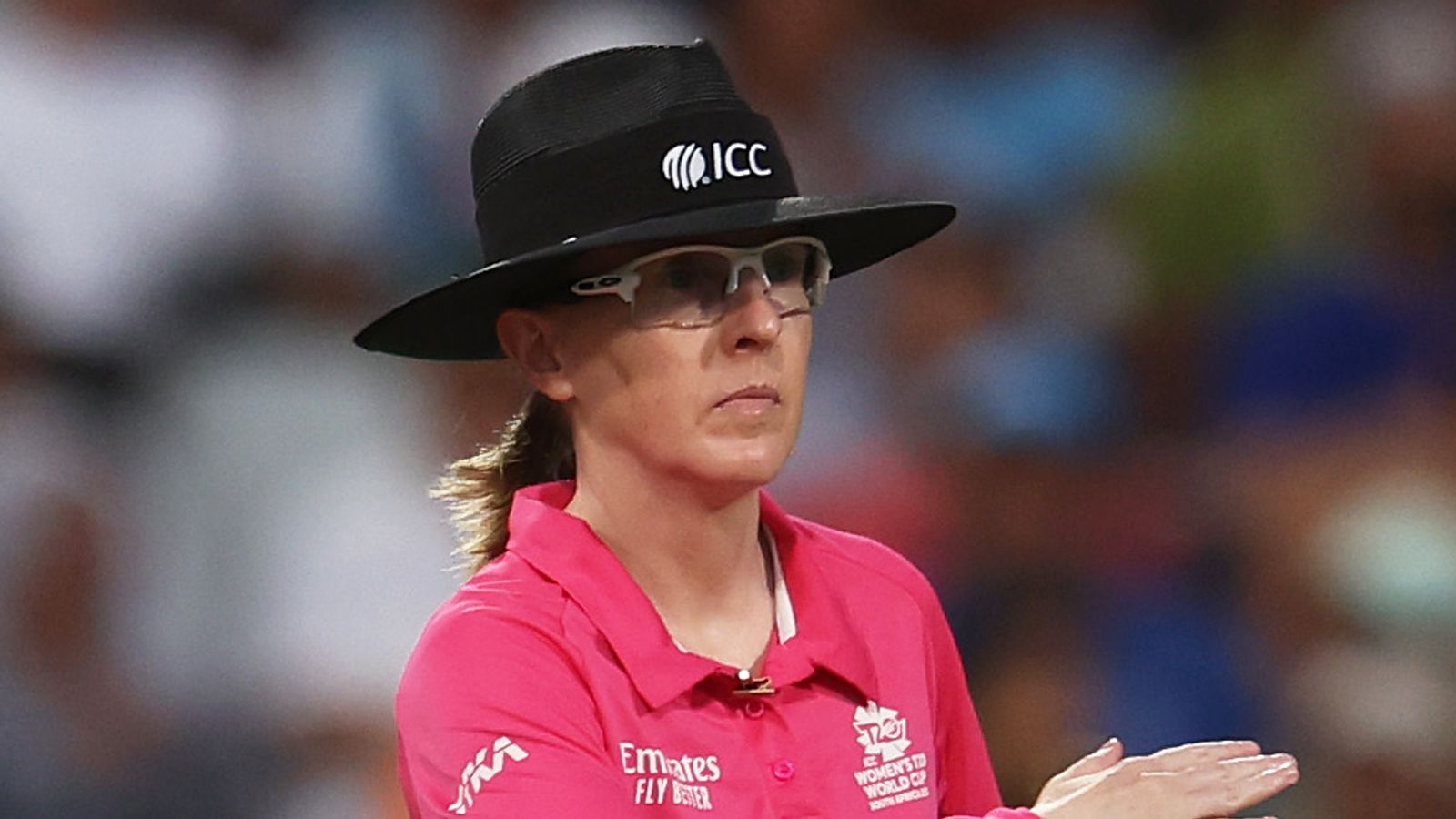 Kim Cotton makes history as the first female umpire in international ...