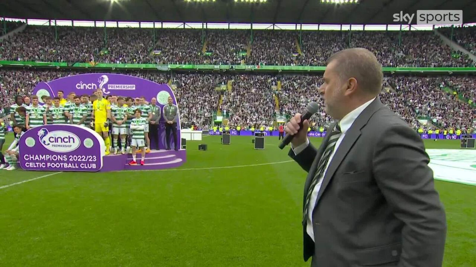 Ange Postecoglou addresses the fans as Champions | 'We got one more to ...