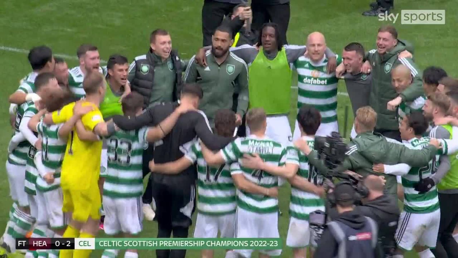 Celtic players celebrate title win | Football News | Sky Sports