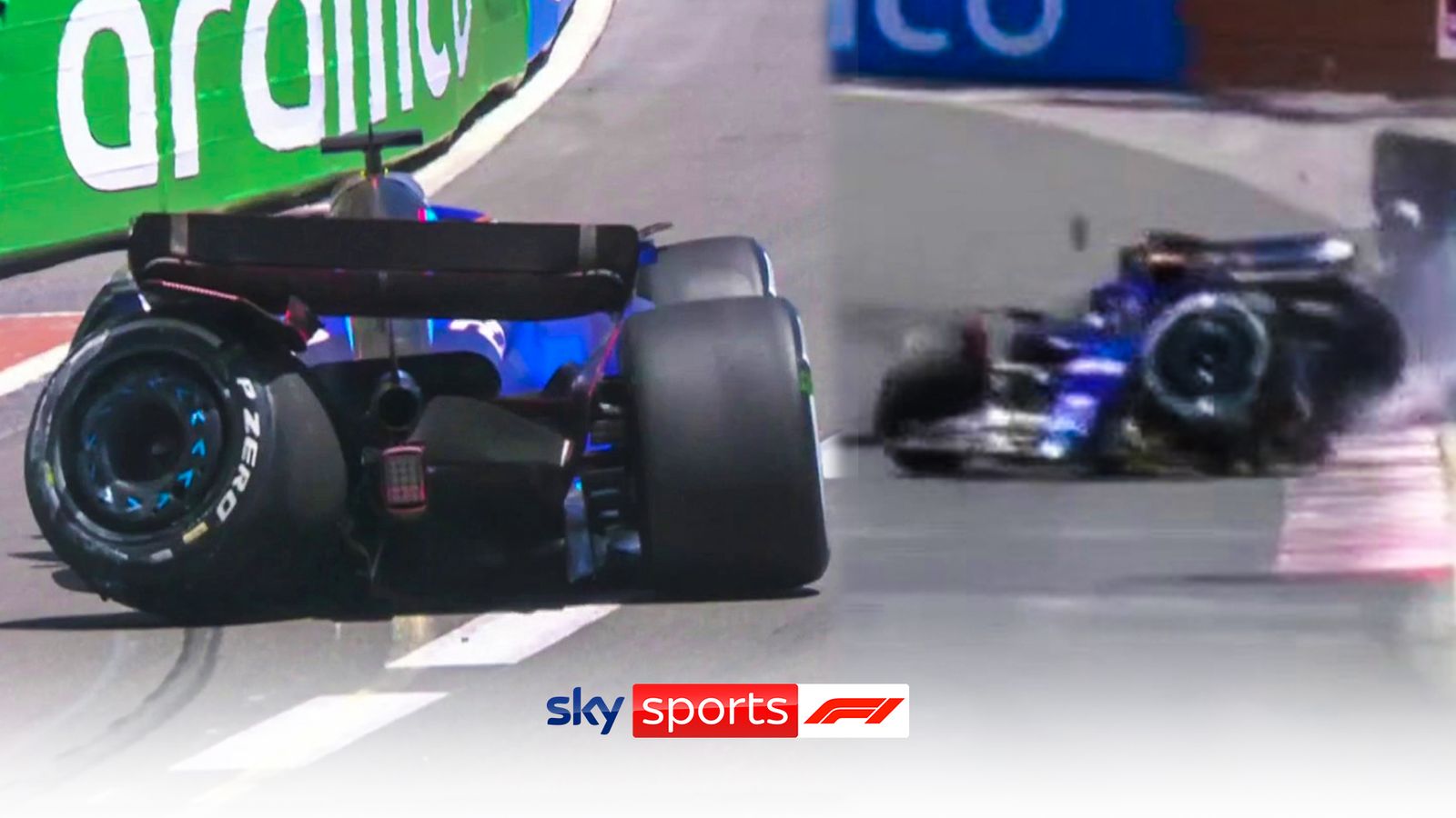 Alex Albon wrecks car after hitting the barrier | F1 News | Sky Sports