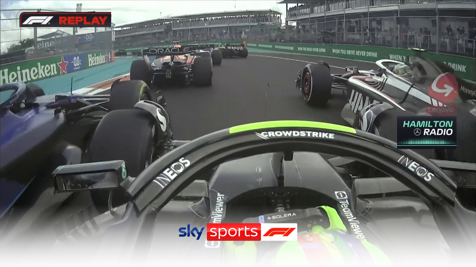 Lewis Hamilton hits Nico Hulkenberg at race start | F1 News | Sky Sports