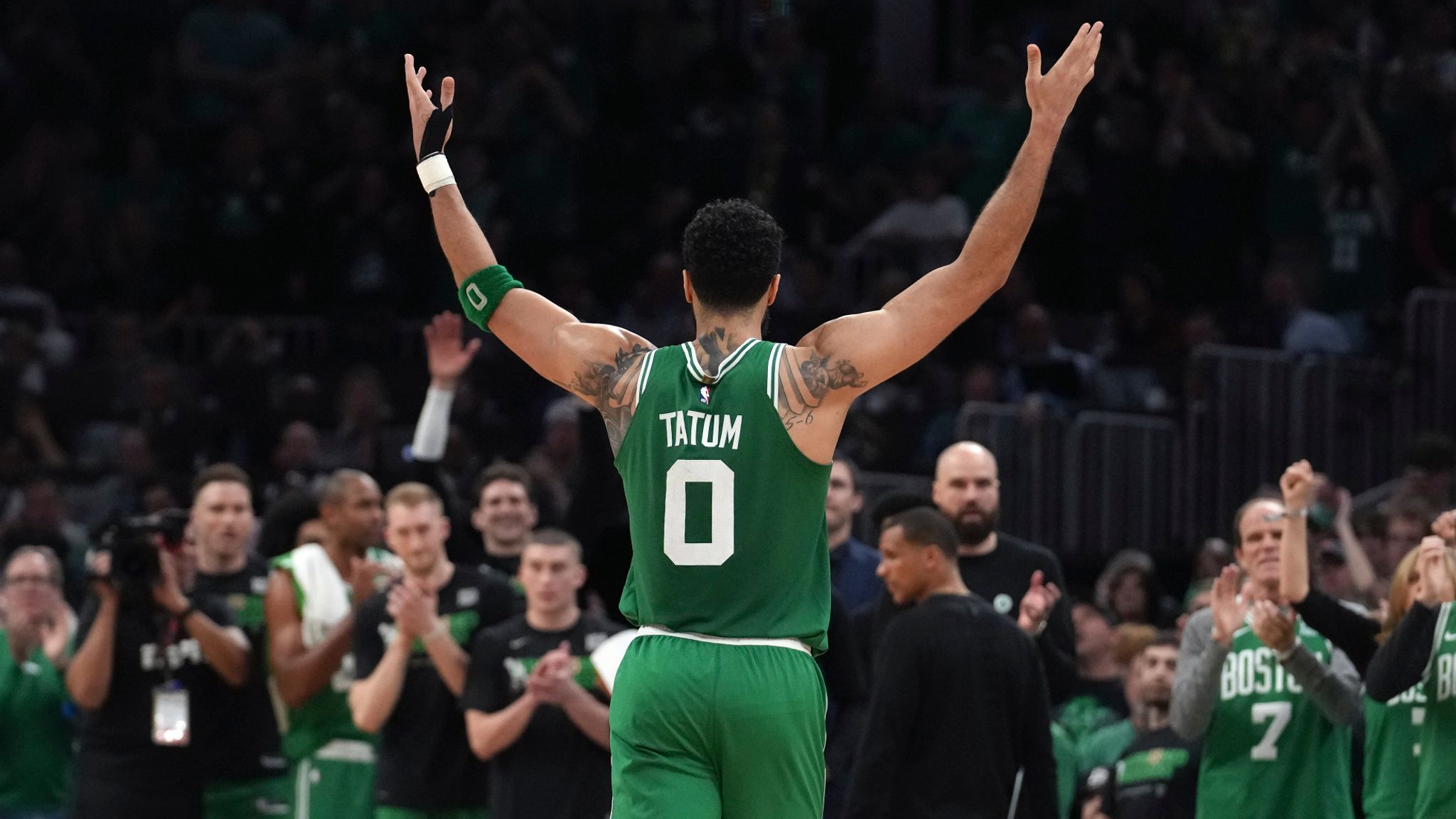 Boston Celtics advance past Philadelphia 76ers to Eastern Conference finals as Jayson Tatum sets ...