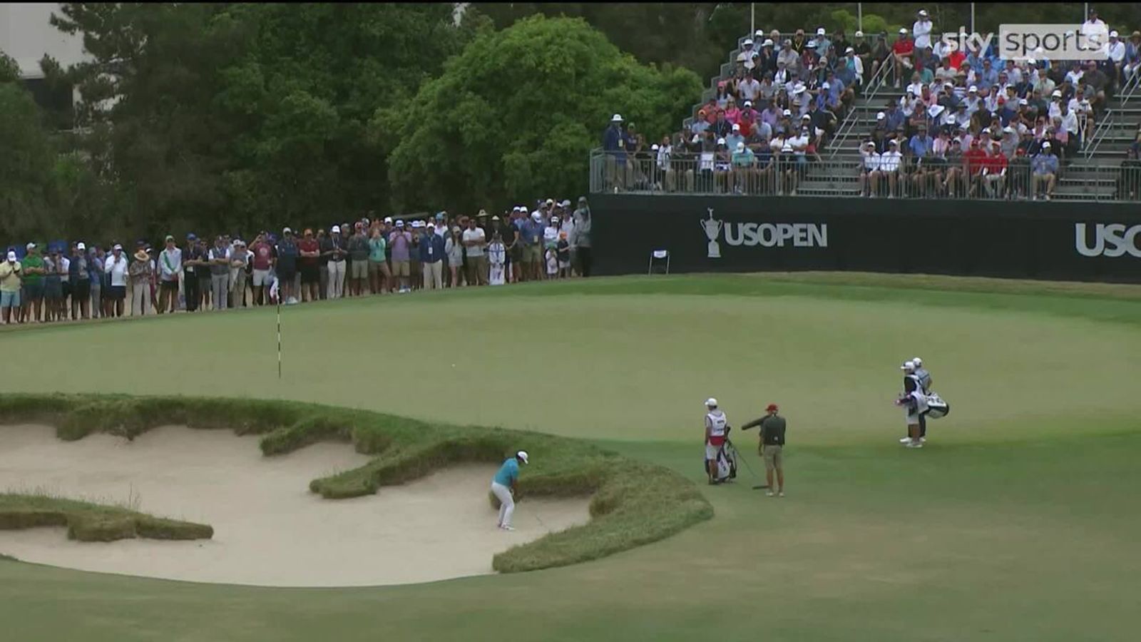 Brooks Koepka airmails the green from bunker | Golf News | Sky Sports