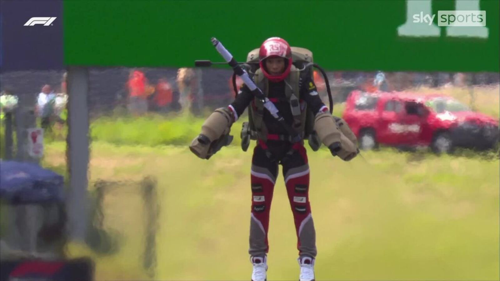 Hover suit howler! | Jetpack man takes a tumble at F1 Austria | F1 News ...