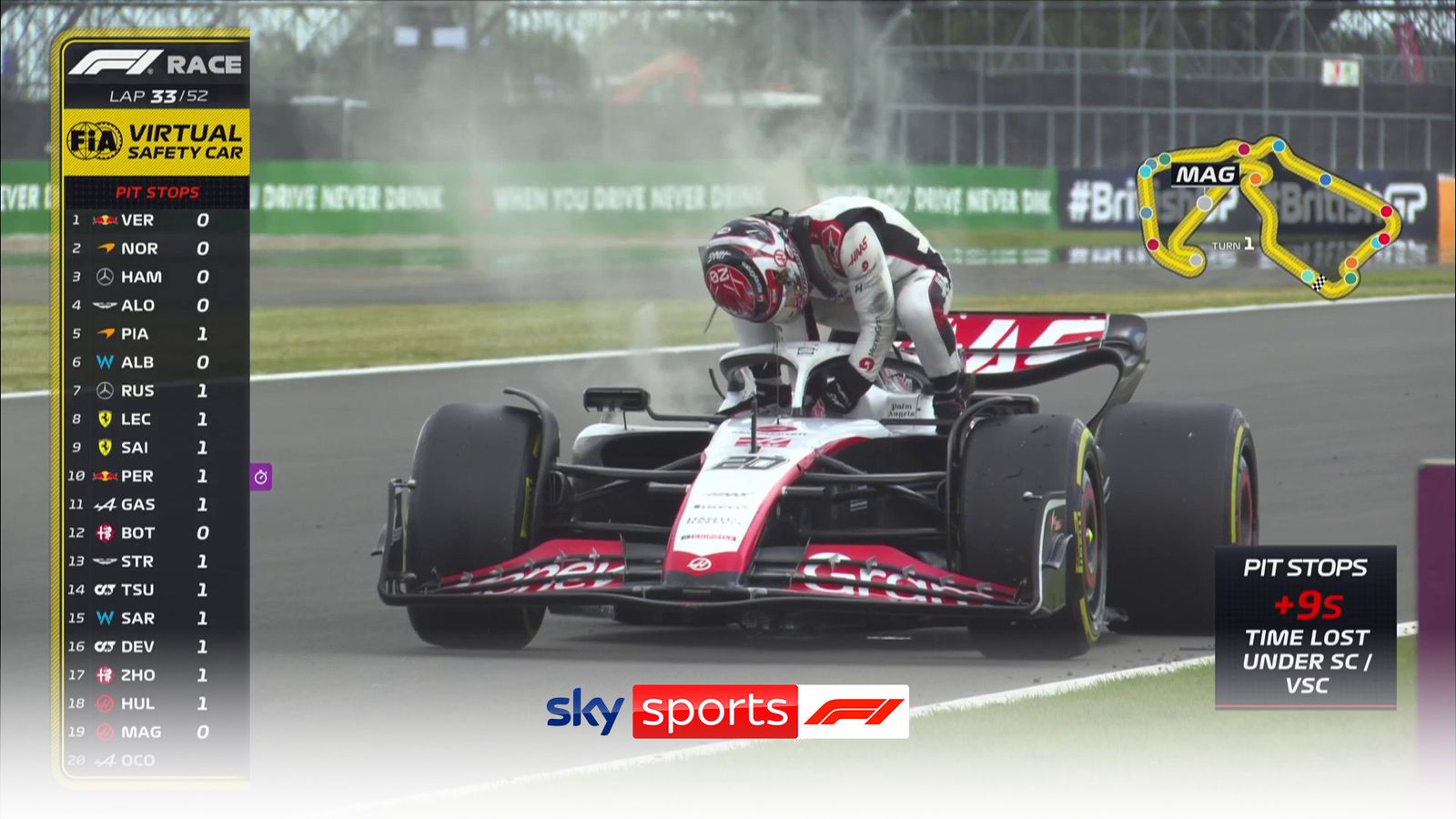 'The engine died!' | Kevin Magnussen's Haas catches fire, brings out ...