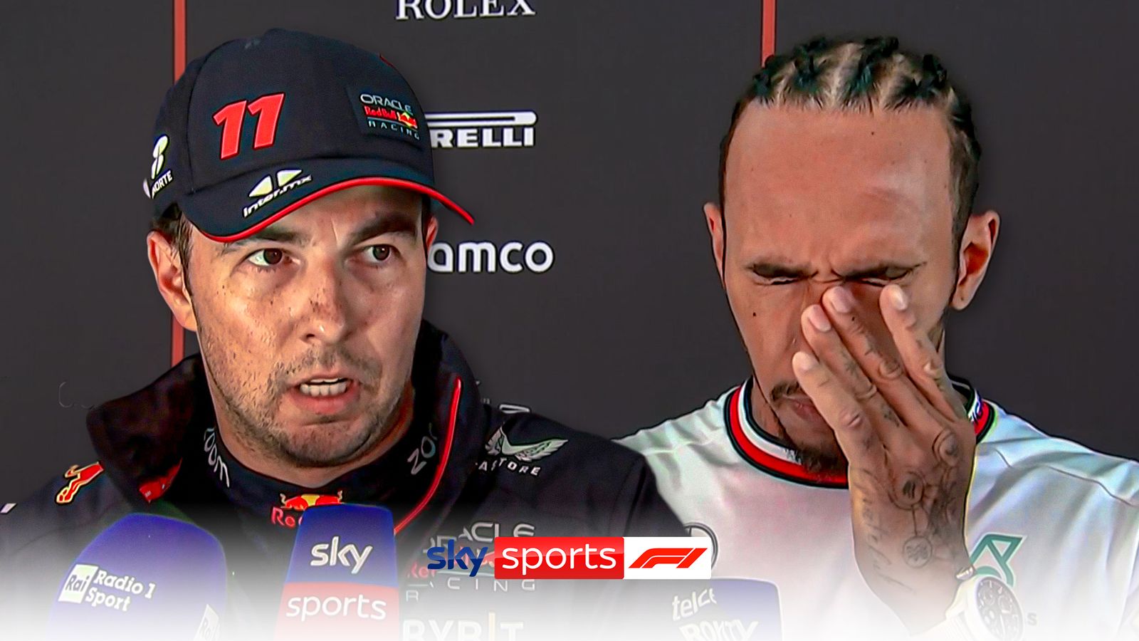 Lewis Hamilton: I think it was a bit of a racing incident | Sergio Perez: He took the whole ...