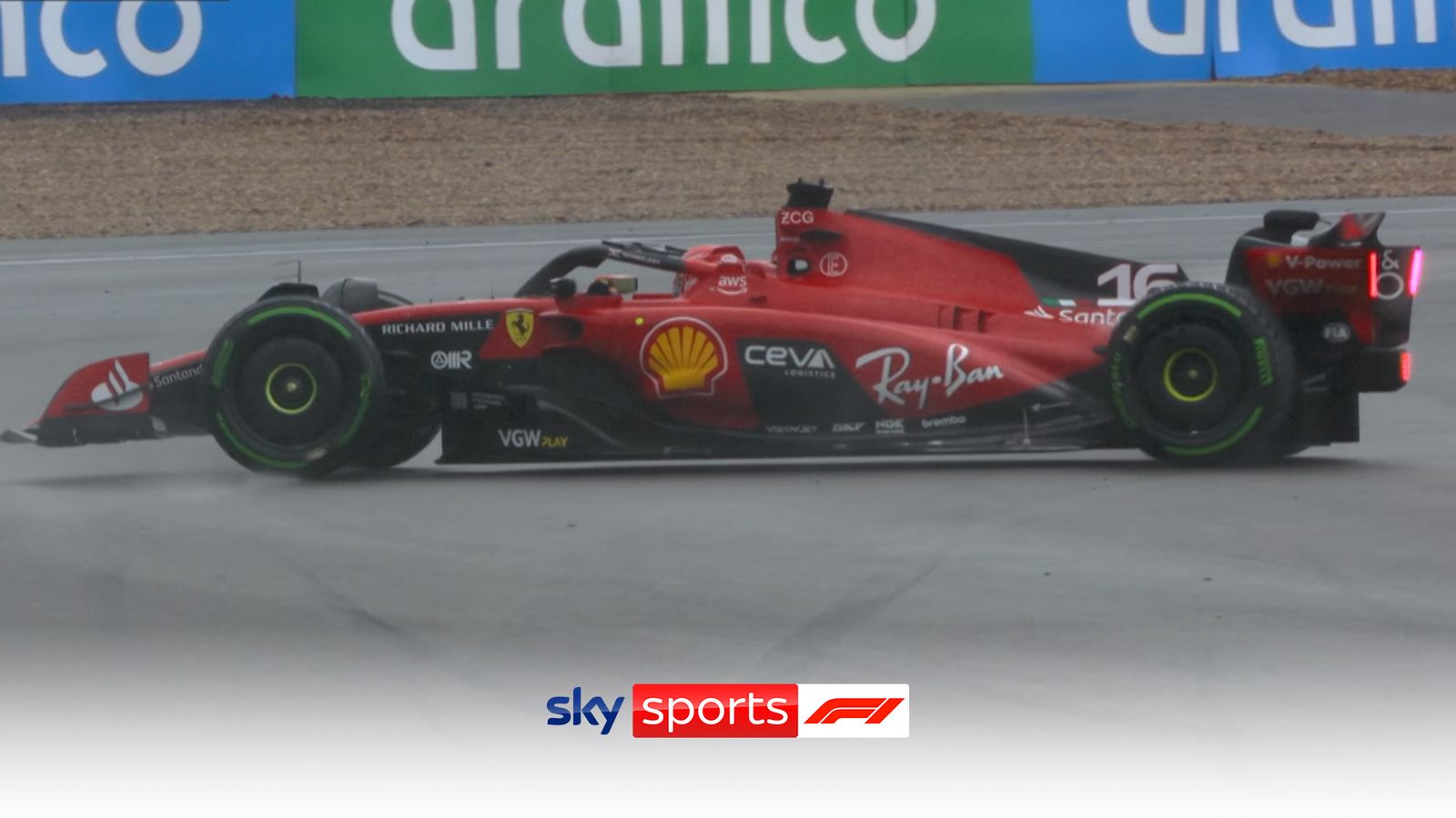 British GP, Practice Three: Charles Leclerc leads Alex Albon in rain ...
