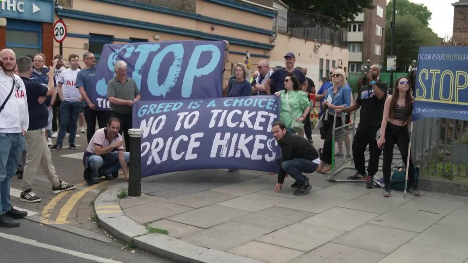 Tottenham fans protest ticket price increases ahead of Manchester ...