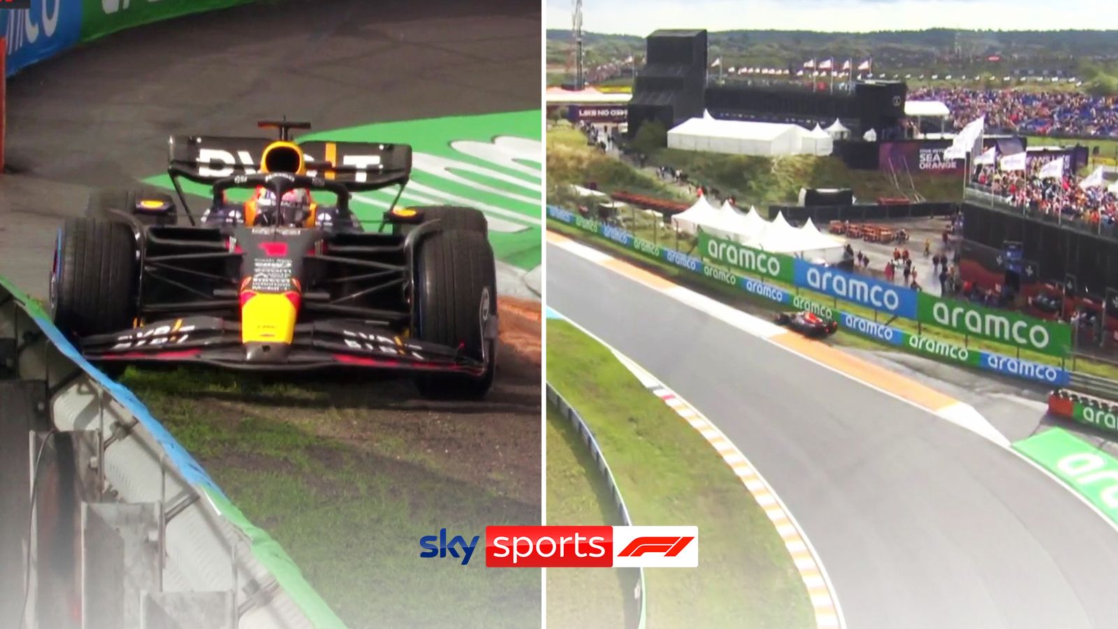 Dutch GP: Max Verstappen tops chaotic wet final practice from George Russell after three red ...