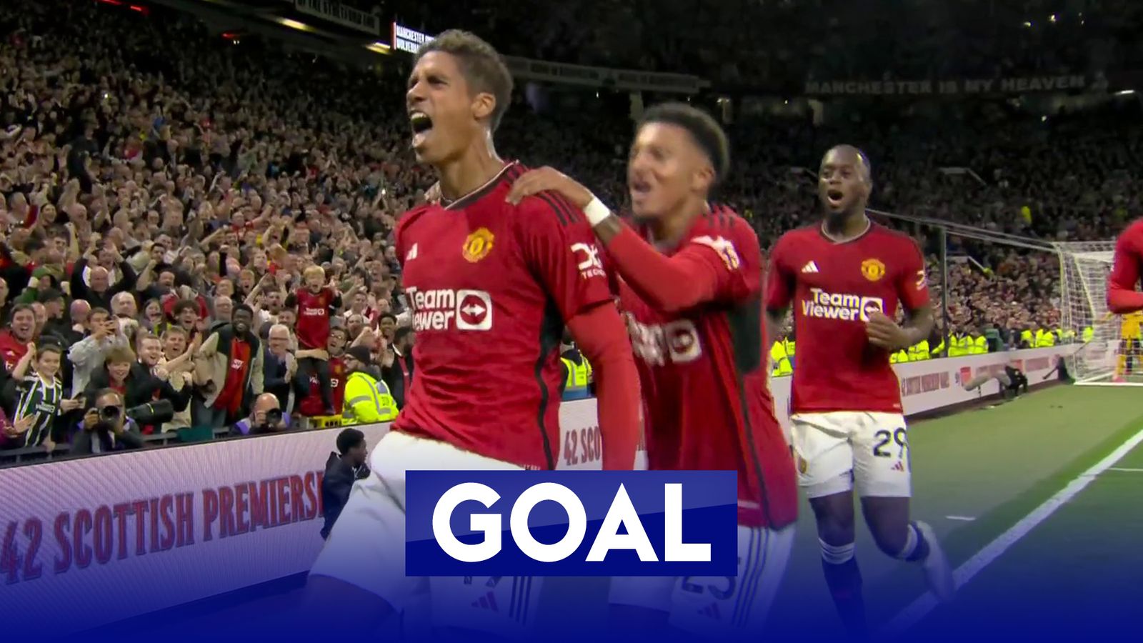 Raphael Varane heads in to put Man Utd 1-0 up against Wolves | Football ...