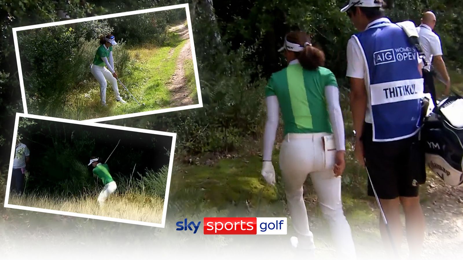 The worst possible way to start a major? Atthaya Thitikul hits tree in ...