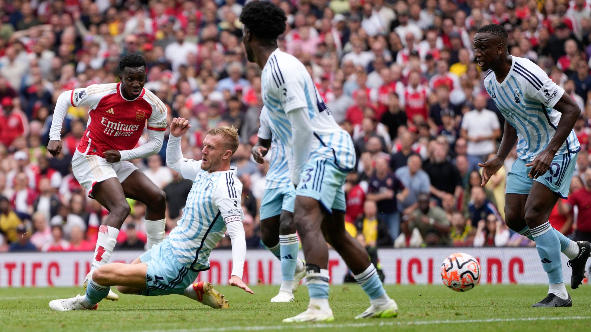 Arsenal 2-1 Nottingham Forest: Eddie Nketiah and Bukayo Saka fire ...