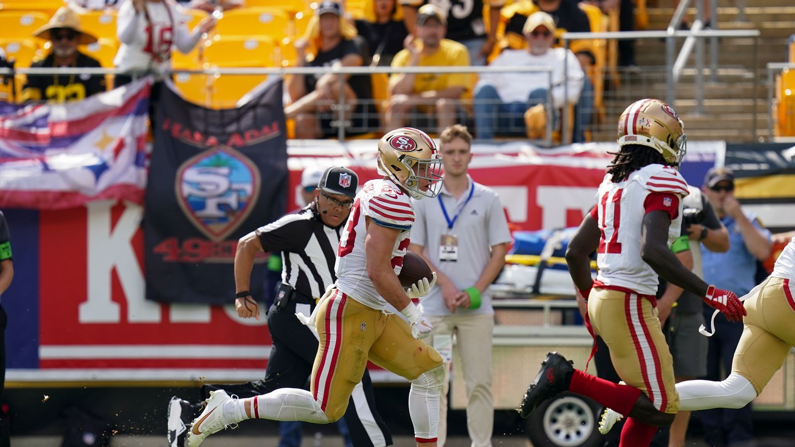 Christian McCaffrey with epic 65-yard touchdown | NFL News | Sky Sports