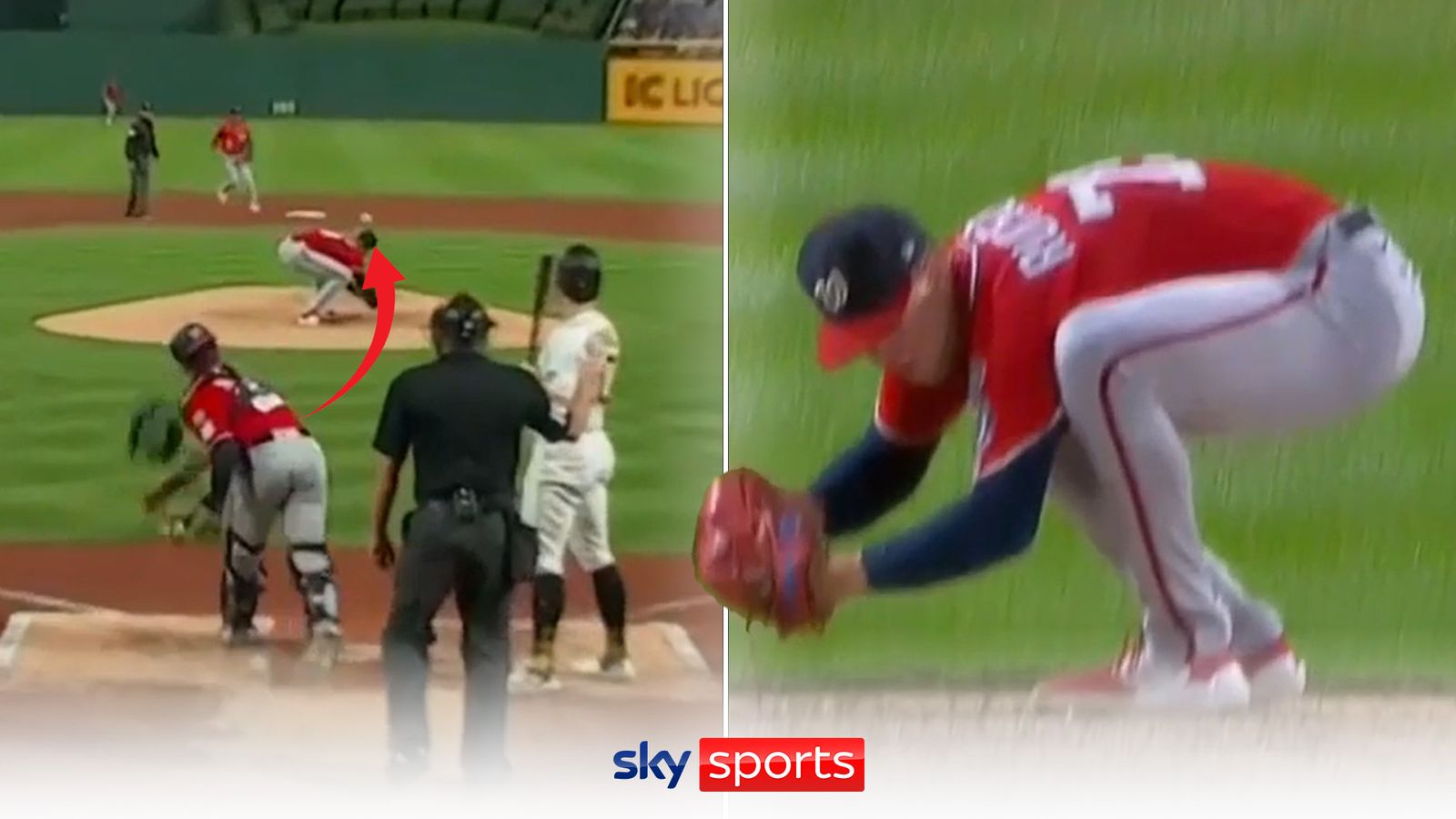 'Use your head!' | Near-disaster as wayward ball hits MLB pitcher on head on debut | Baseball ...