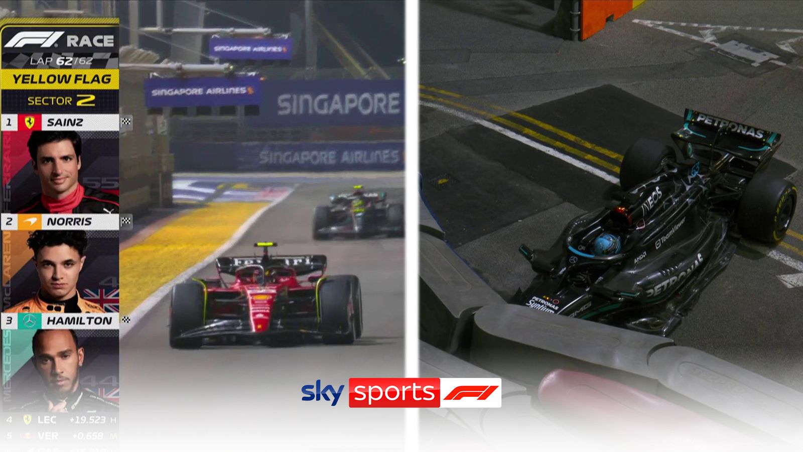 George Russell crashes on final lap as Carlos Sainz wins thrilling ...